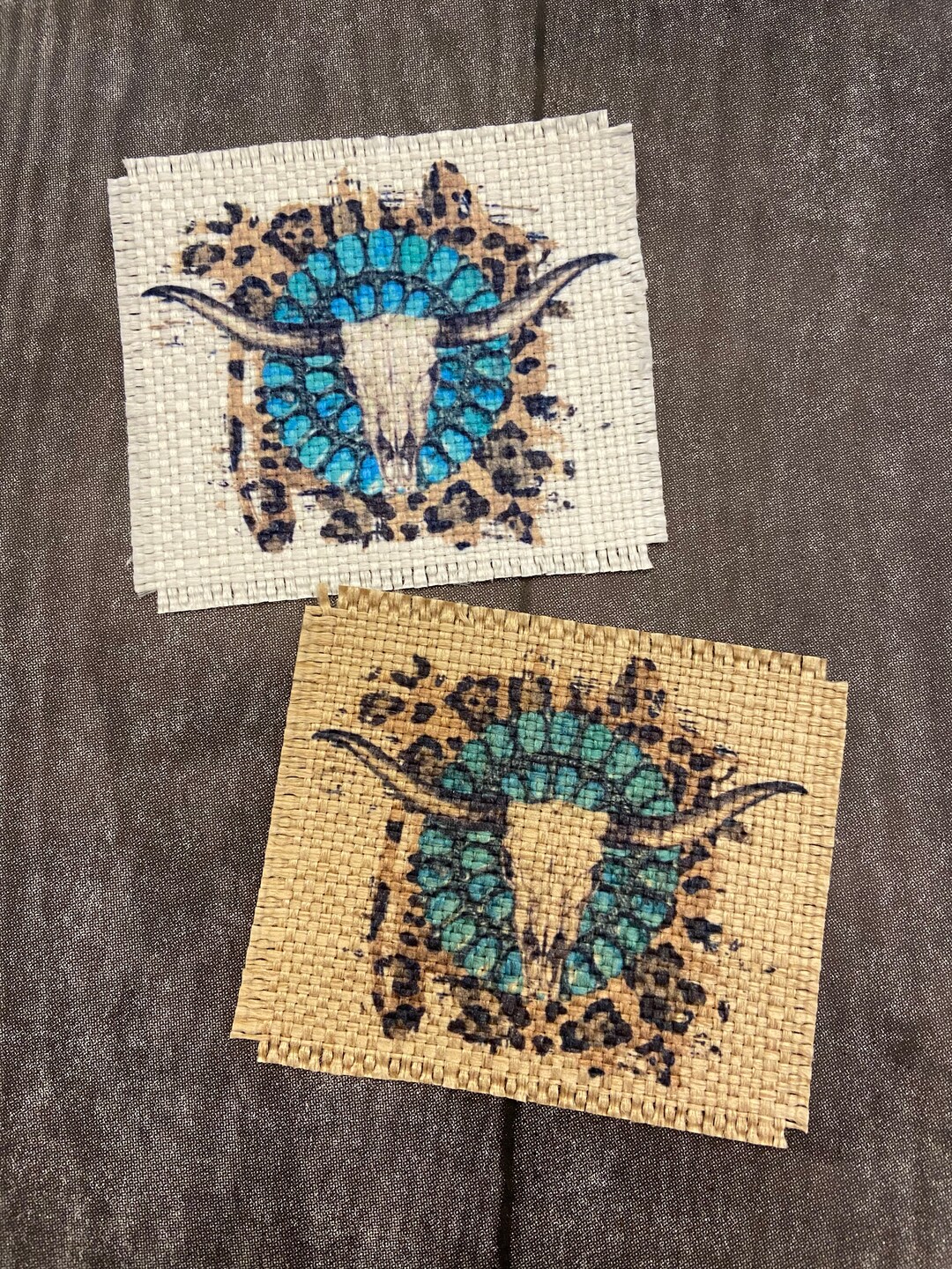 Hat Patch, Leopard Turquoise Skull Concho Hat Patch, DIY Hat Patch ...