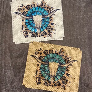 Hat Patch, Leopard Turquoise Skull Concho Hat Patch, DIY Hat Patch ...