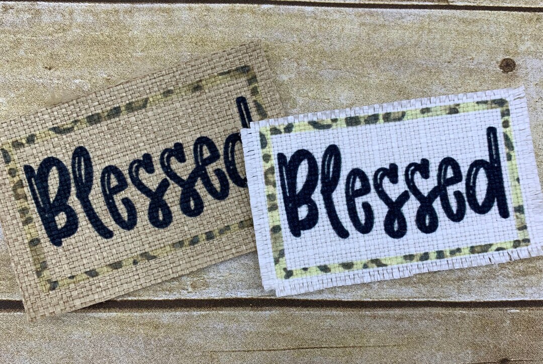 Hat Patch, Blessed Hat Patch, DIY Hat Patch, Iron-on Patch, Burlap ...