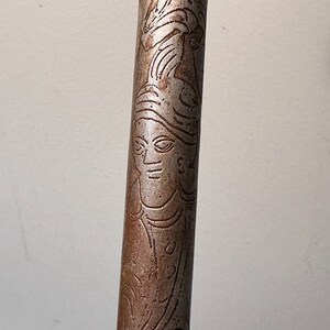 Antique Devil Scepter Staff With Embossed Figures and Finials - Horned ...
