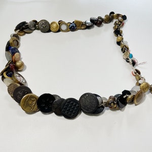 19th Century Charm String Button Necklace With Civil War Buttons - Rare ...