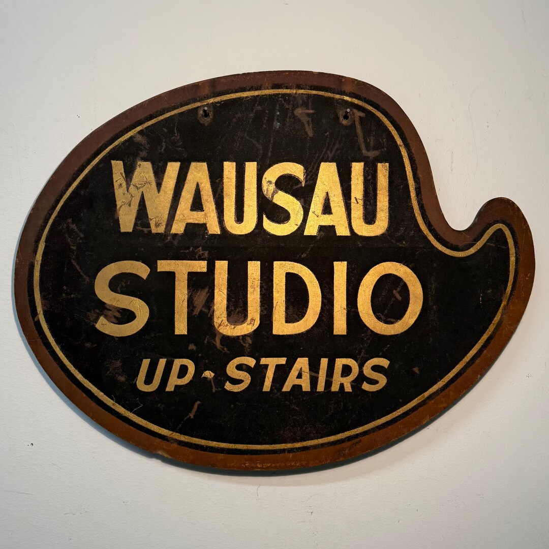 Antique Photography Studio Trade Sign | 1900s Wausau Studio Up-stairs ...