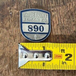 Rare 1930s Detroit Edison Company Employee Badge #890 With Blue Tint ...