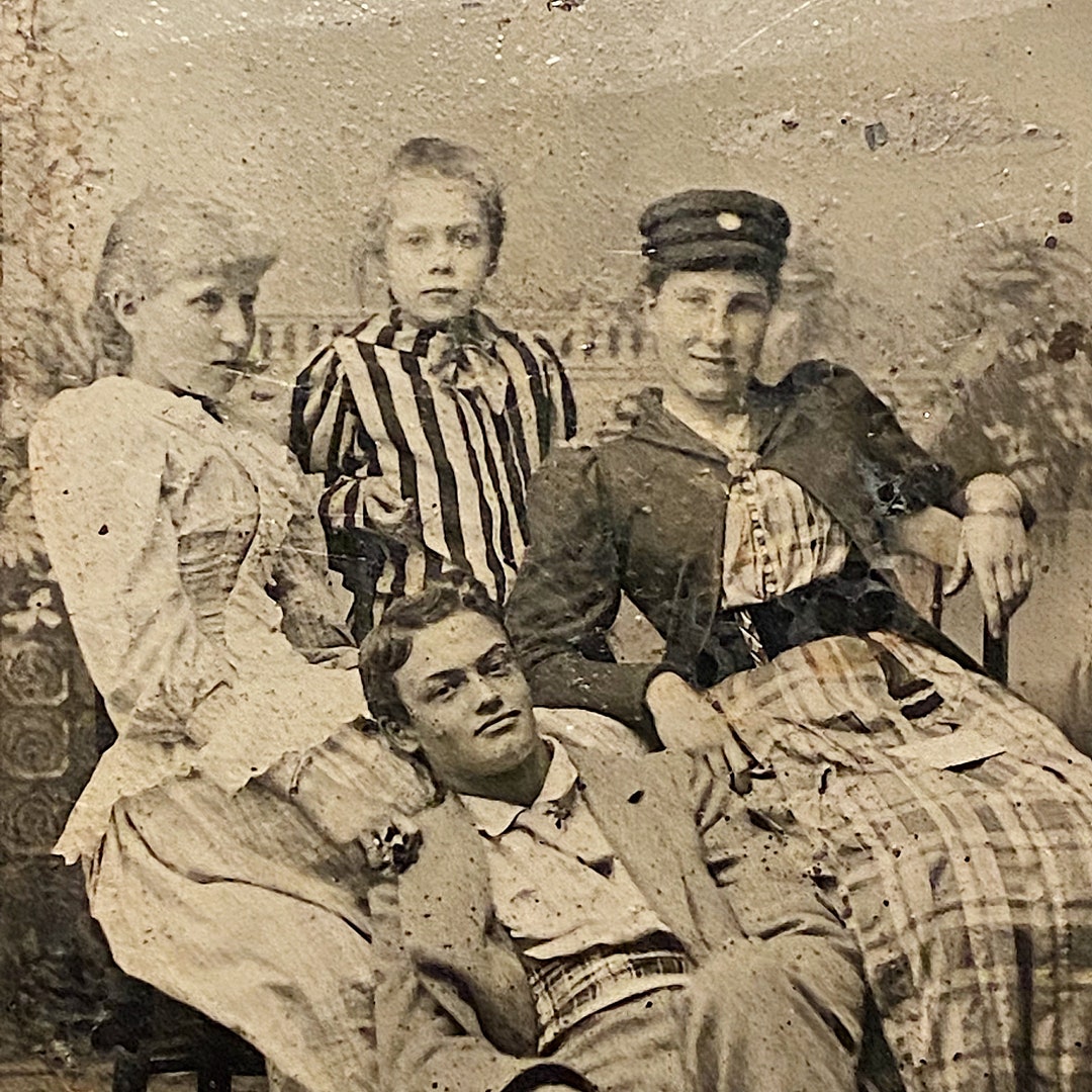 Antique Tintype Photograph: 1880s Bohemian Troupe Portrait - Etsy
