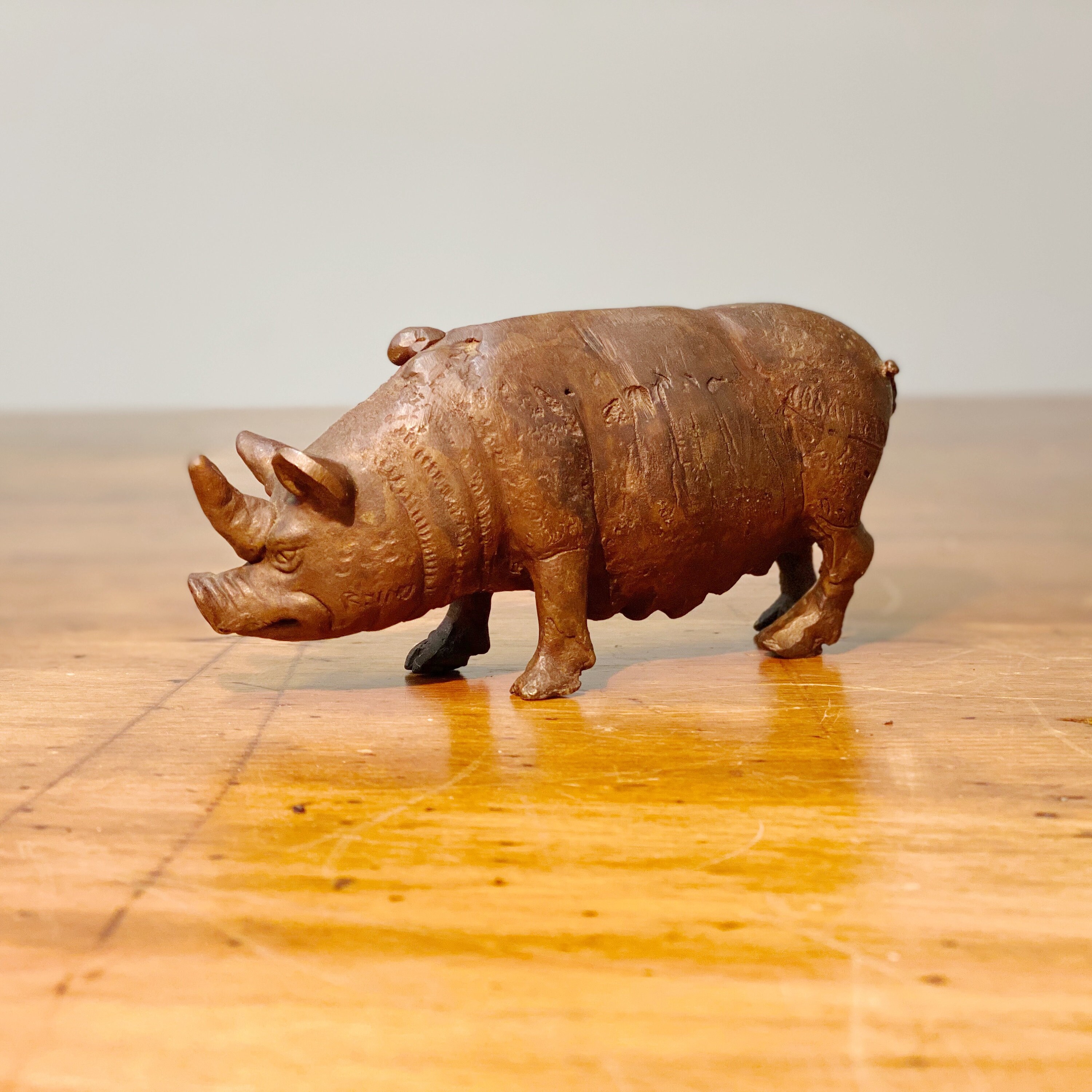 Stephen Maxon Bronze Rhino Pig - 1991 - Signed and Dated - Rare ...
