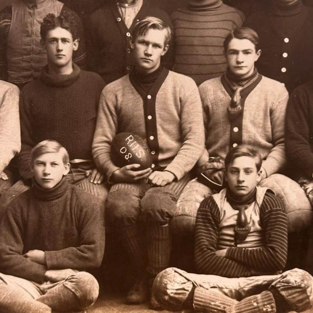 Antique Photographs of High School Football Team - Early 1900s - Set of ...