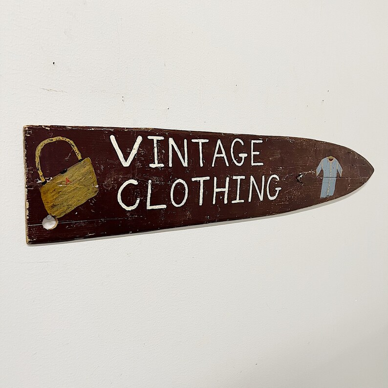 1960s Folk Art Vintage Clothing Sign Handmade Wood Merchant - Etsy