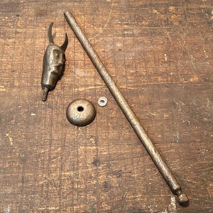 Antique Devil Scepter Staff With Embossed Figures and Finials - Horned ...