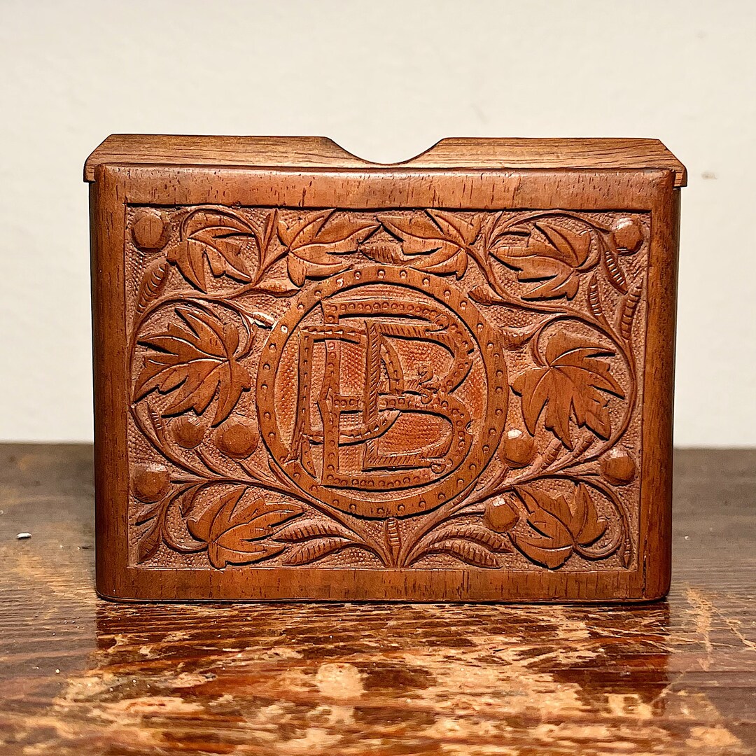 Antique Wood Carved Cigarette Holder - Arts & Crafts Tobacciana - Etsy