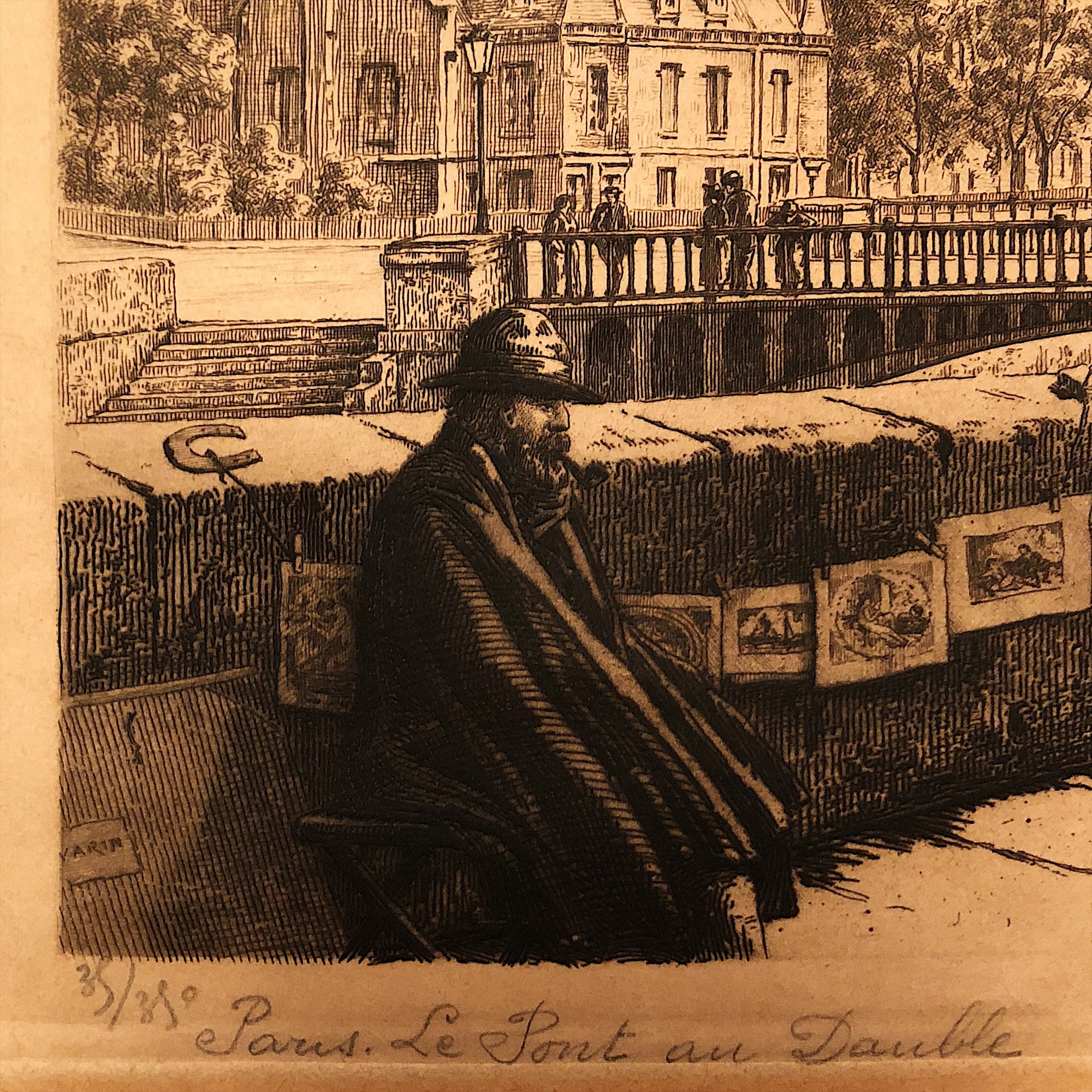 Raoul Varin Etching of Paris Scene Paris Le Pont Au Dauble | Etsy