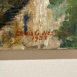 1930s Painting of Landscape and Bridge by Lewis Gardner Westgate - WPA ...