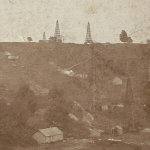 Antique Oil Field Photograph: Rare Boomtown Scene, Turn of the Century ...