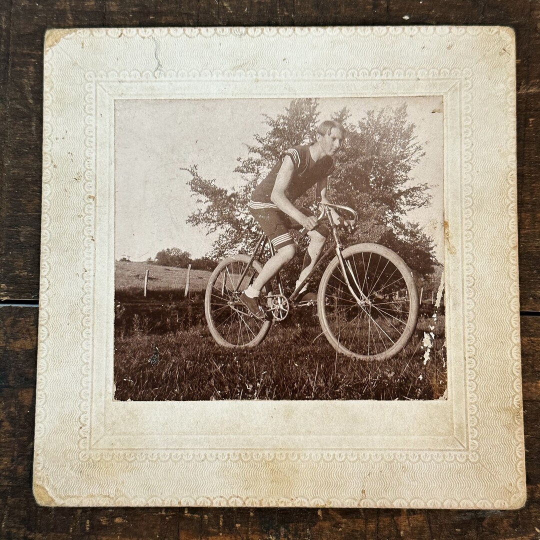 Antique Cycling Photograph: 1800s Bike Racer, Frank Quimby Photo (5x5 ...