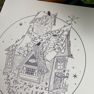 Original Baba Yaga Chicken Hut Coloring Page Printable Poster - Etsy