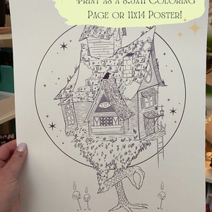 Original Baba Yaga Chicken Hut Coloring Page Printable Poster - Etsy