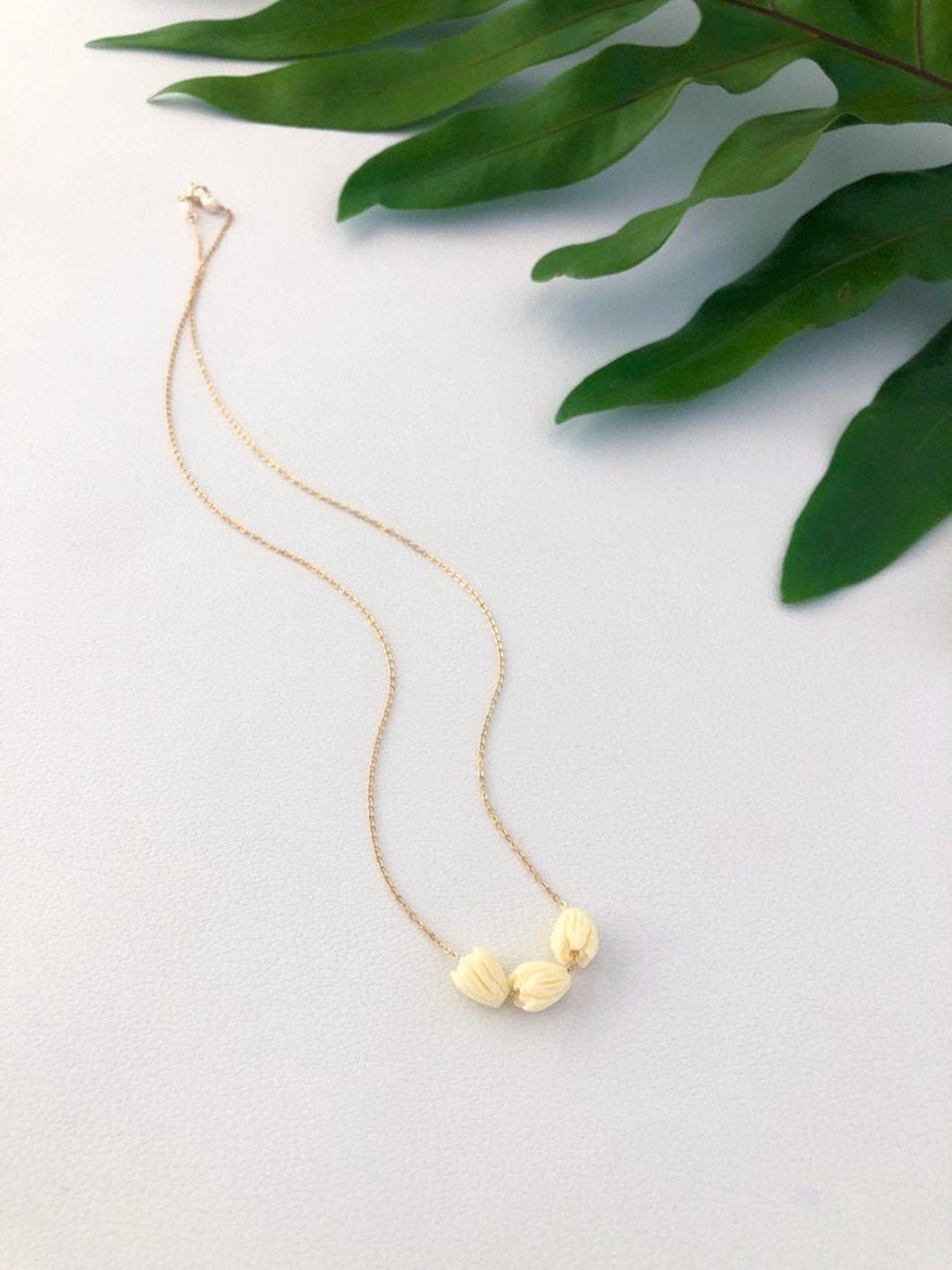 Floating Pikake Necklace, Single or Triple Floating Pikake, 14kt Gold ...