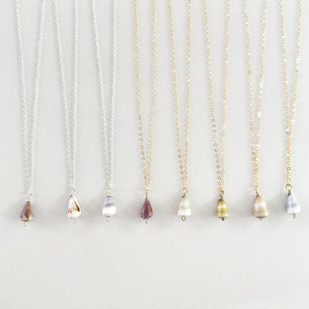 Cone Shell Necklace Small Shell Necklace Sterling Silver or - Etsy
