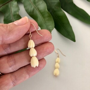 Pikake Earrings, 14kt Gold Filled Pikake Drop Earrings, Sterling Silver ...