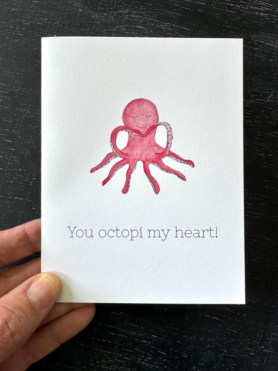 You Octopi My Heart Greeting Card, Valentine's Day Blank Greeting Card ...