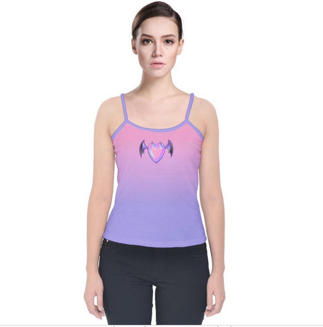 Bubblegum Goth Demon Heart Bat Wing Cami Y2k Top - Etsy