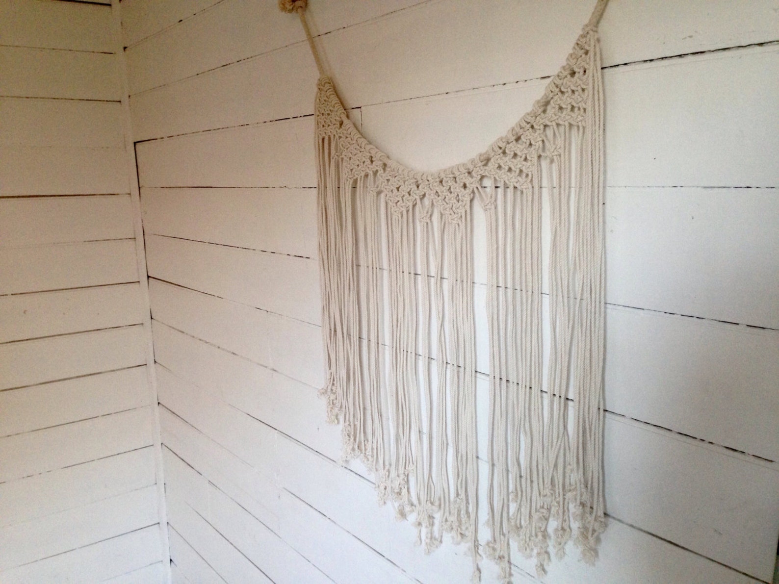 Long Macrame Wall Hanging Curtain/ Wall Decor / Window Decor / Fringing ...