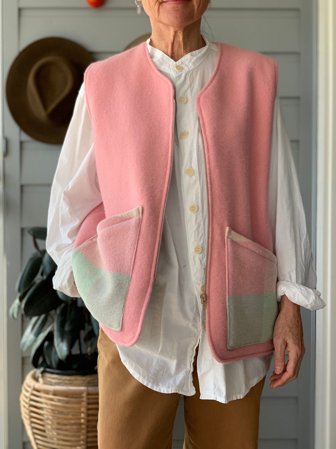 Wool Blanket Vest/ Wool Vest/ Upcycled Blanket Vest/ Size S/M - Etsy