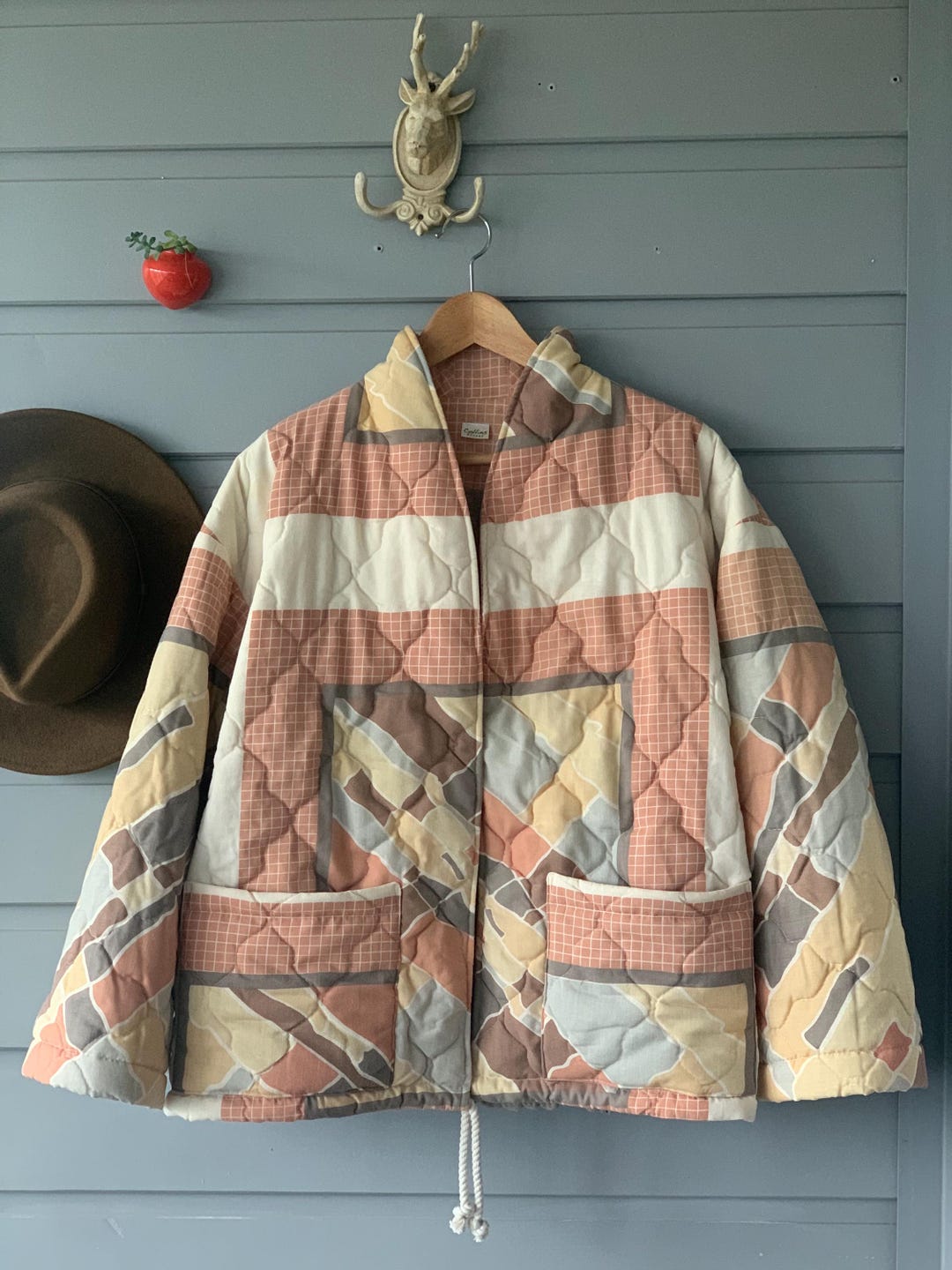 Quilted Jacket/ Upcycled Quilt Jacket/ Size Ladies L/XL - Etsy