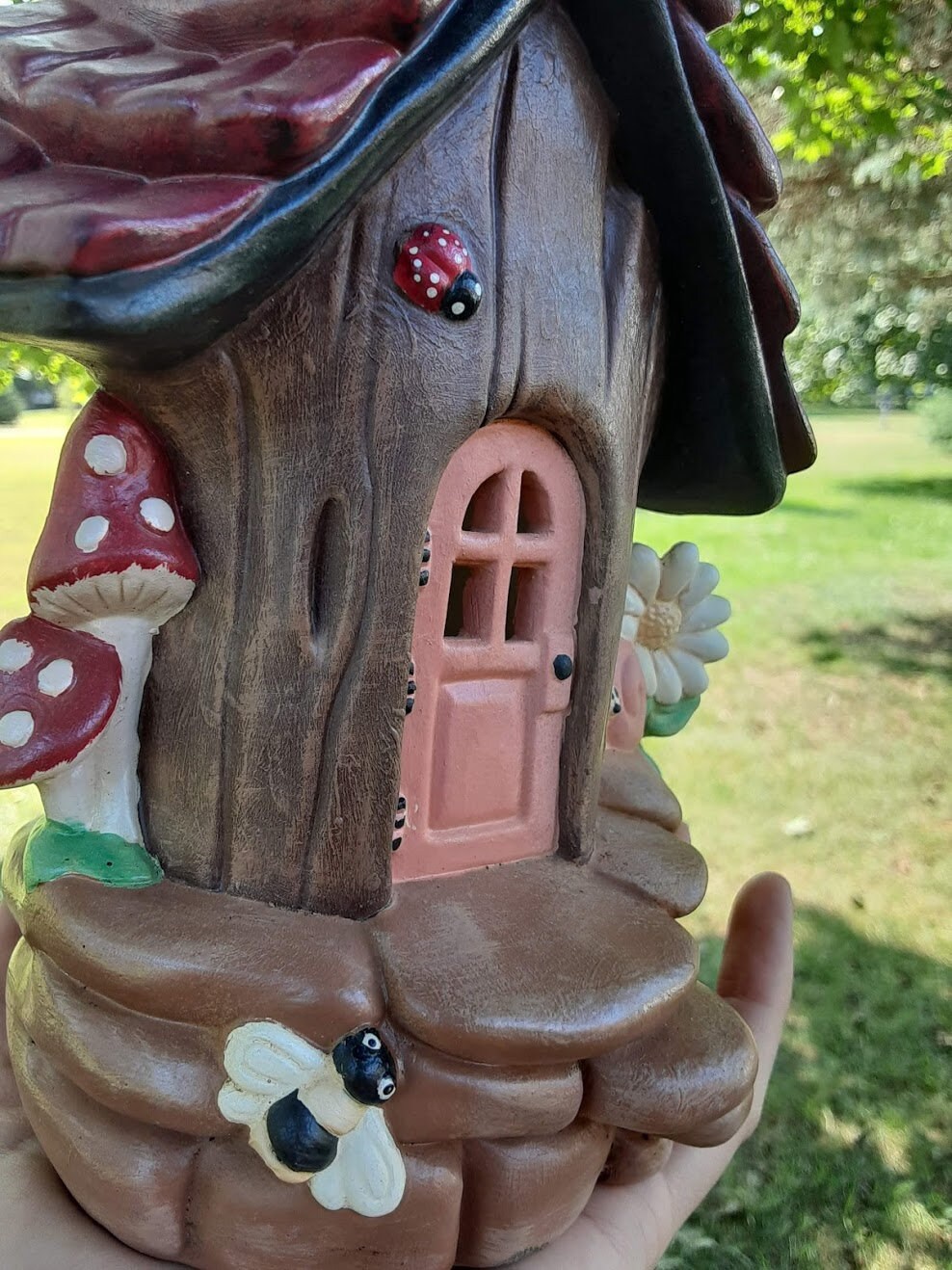 Vintage Hand Painted Ceramic Fairy Garden Cottage With - Etsy
