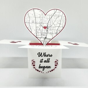 Map Pop-up Card – Where It All Began Couples Anniversary Gift - Etsy