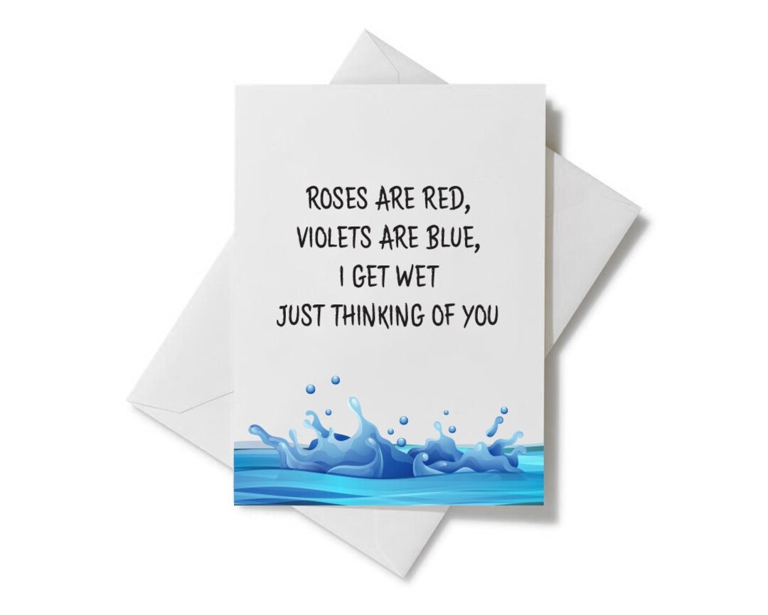 Get Wet Poem Greeting Card: Anniversary, Wedding, Valentine's Day - Etsy