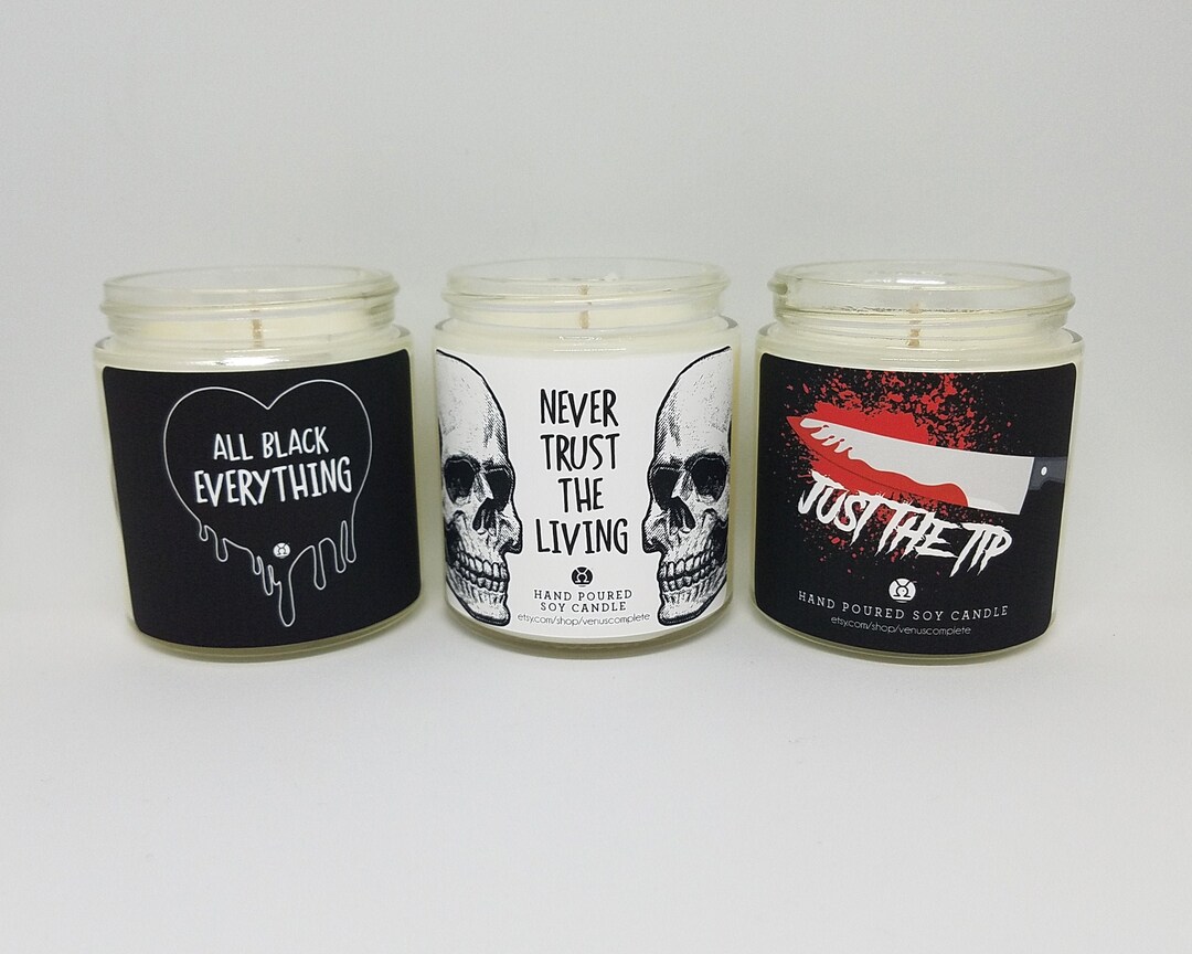 3.5oz. Horror Candlesmall Scented Candle in Clear Glass Jar Halloween ...