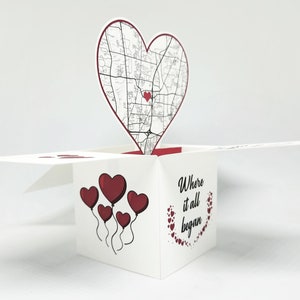 Map Pop-up Card – Where It All Began Couples Anniversary Gift - Etsy