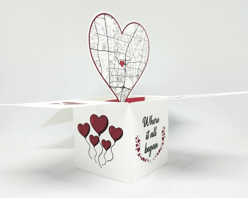 Map Pop-up Card Where It All Began Couples Gift - Etsy