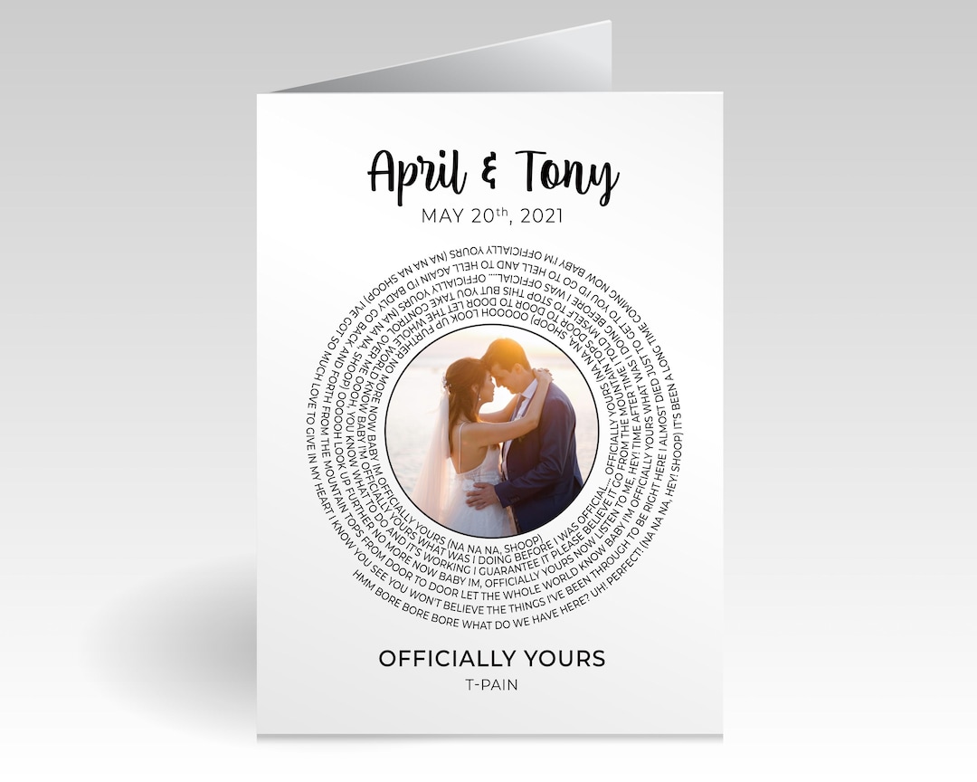 Personalized Song Lyric Card: Anniversary Gift for Couple - Etsy