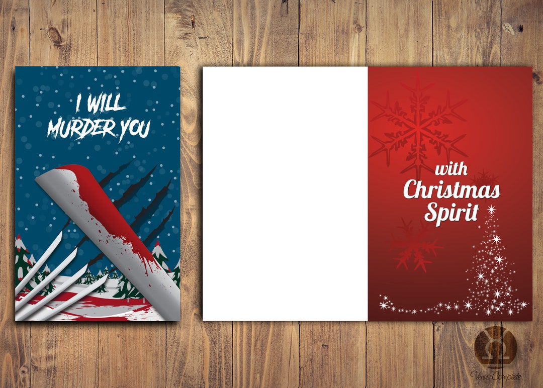 Christmas Horror Greeting Cards I'll Murder You With Christmas Spirit ...