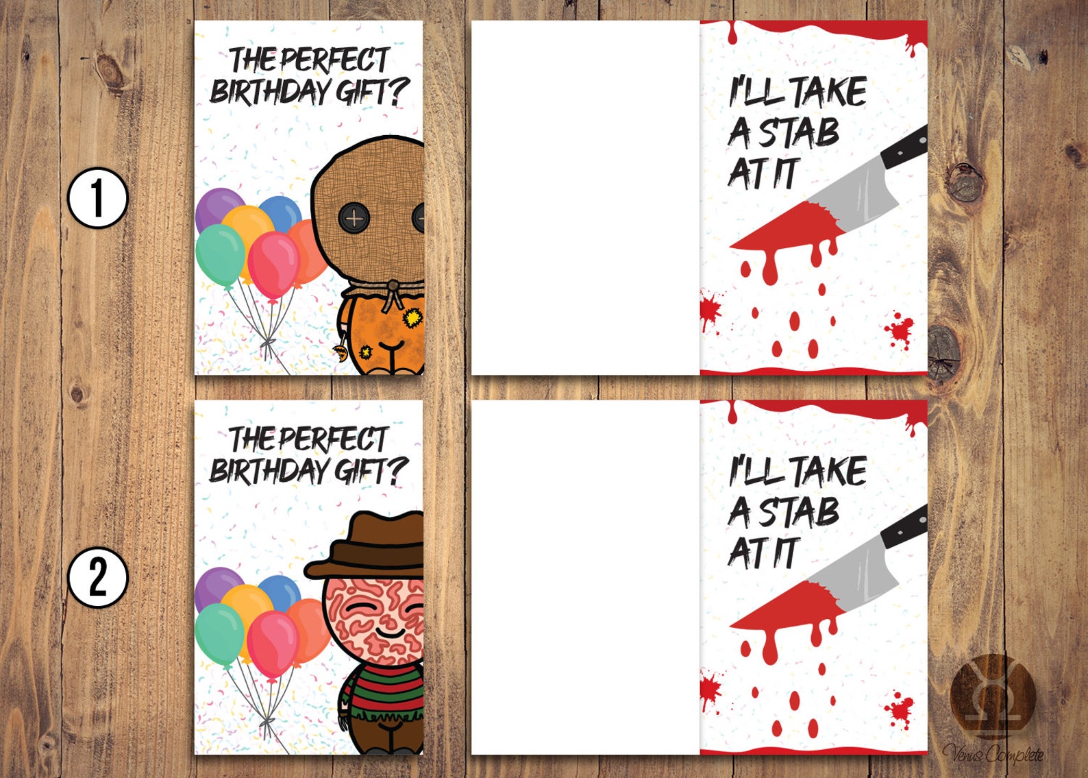 Horror Birthday Card Take A Stab At It Greeting Card Scary | Etsy