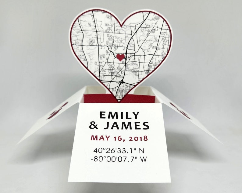 Map Pop-up Card Where It All Began Couples Gift - Etsy