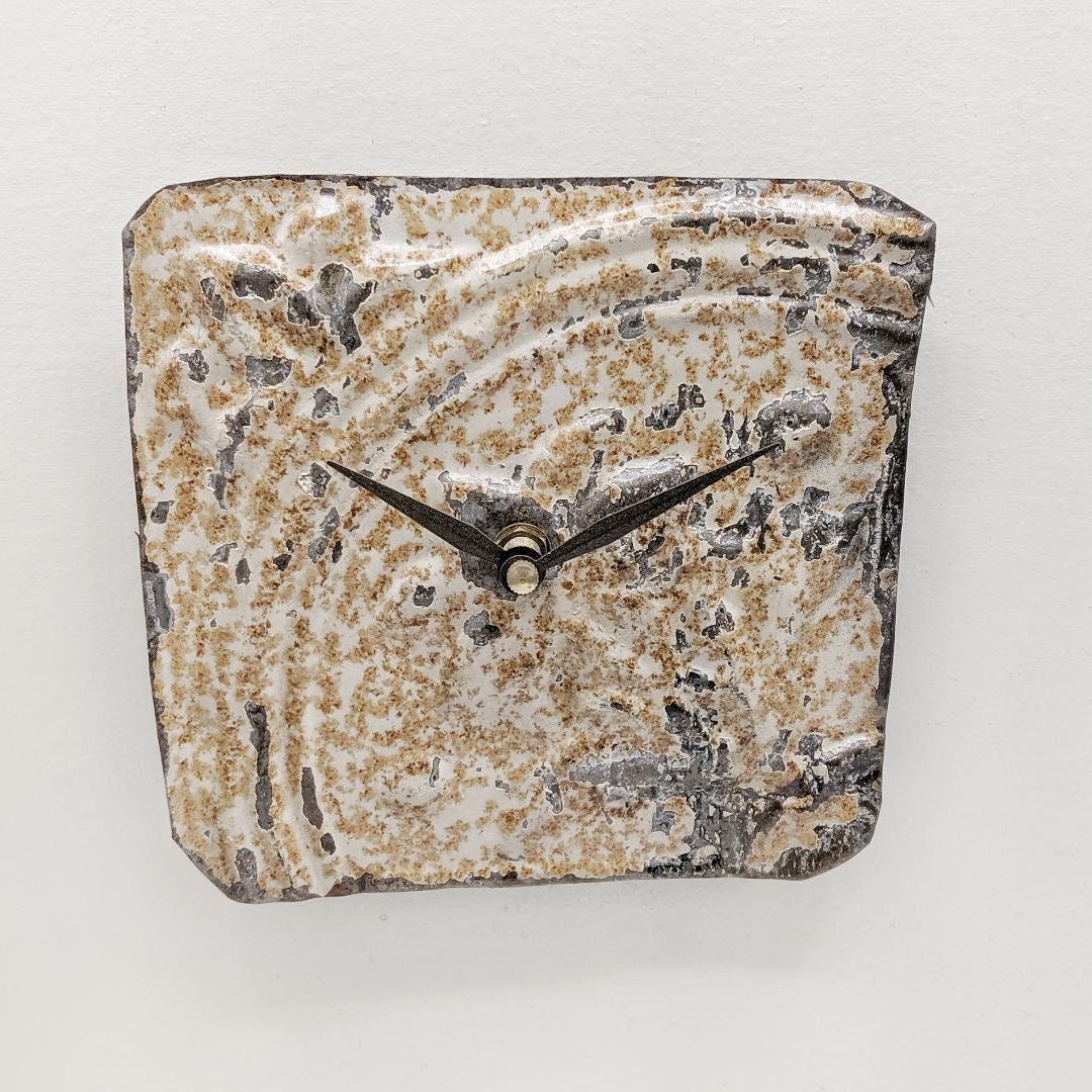 Salvaged Upcycle Ceiling Tin Clock Unique Metal Boho Wall Decor - Etsy