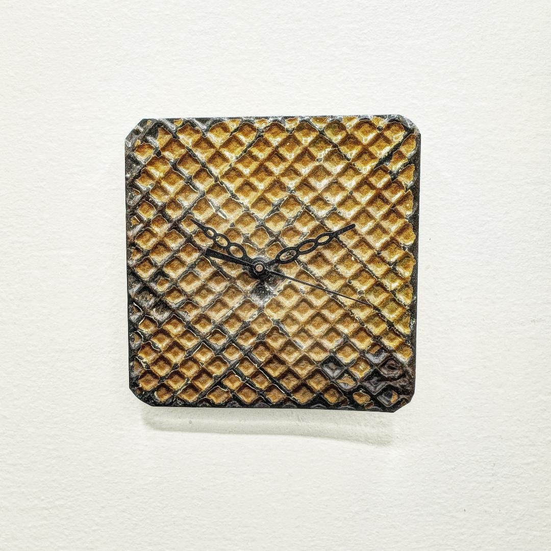 Salvaged Upcycle Ceiling Tin Clock Unique Metal Boho Wall Decor - Etsy
