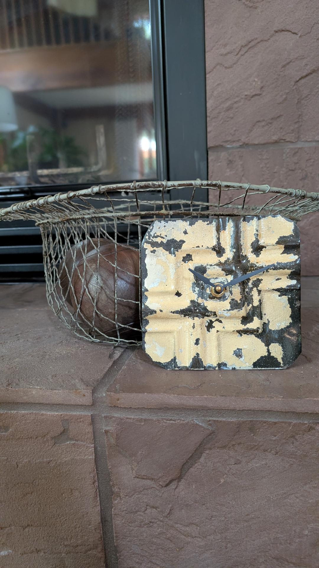 Salvaged Repurposed Ceiling Tin Clock With Over 100 Years of Patina. - Etsy