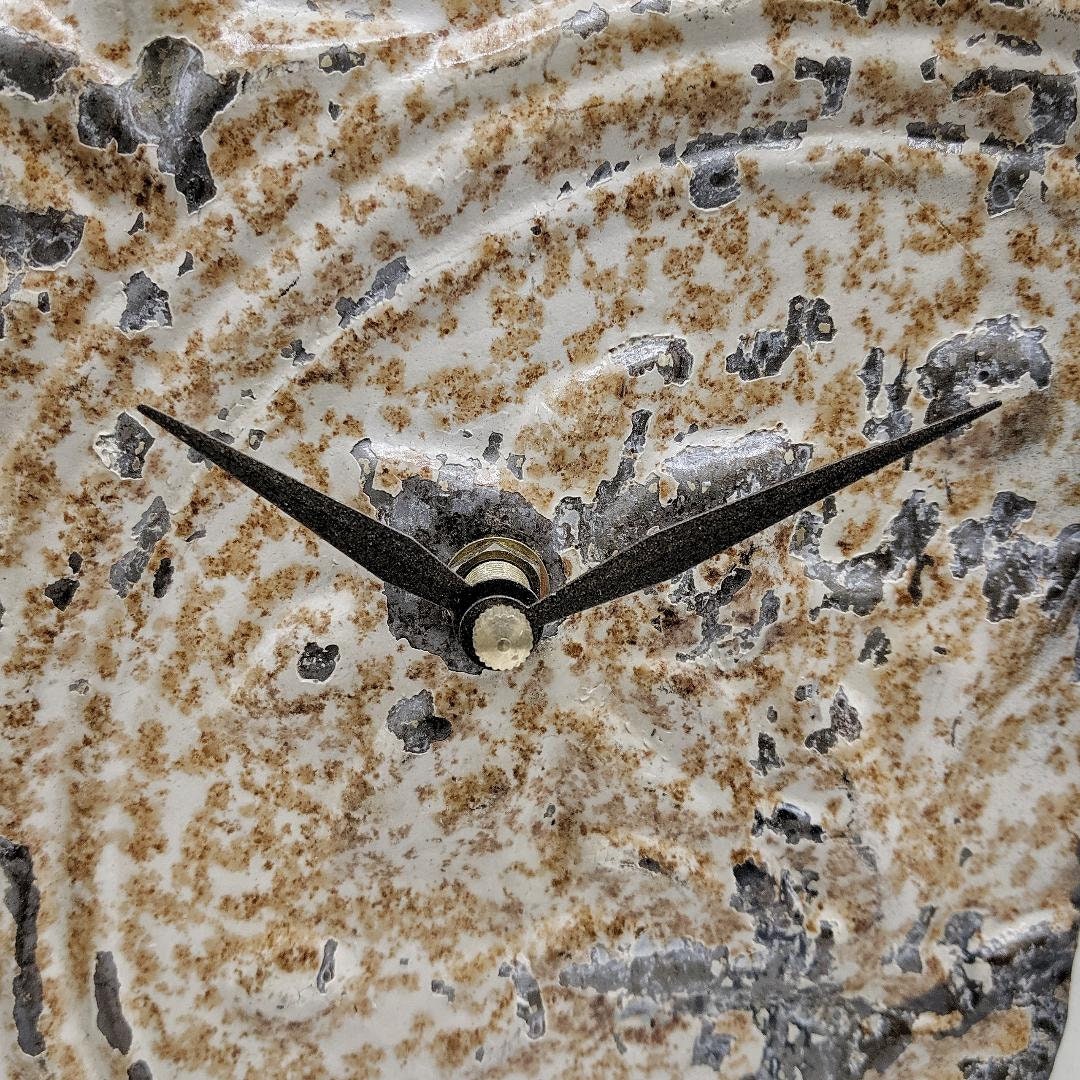 Salvaged Upcycle Ceiling Tin Clock Unique Metal Boho Wall Decor - Etsy