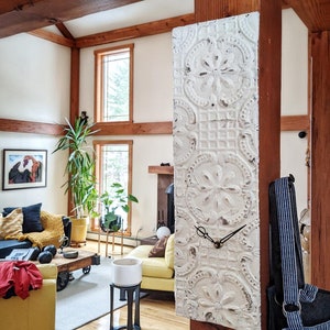 Vintage, Unique Upcycle Wall Décor Ceiling Tin Clock With off Center ...