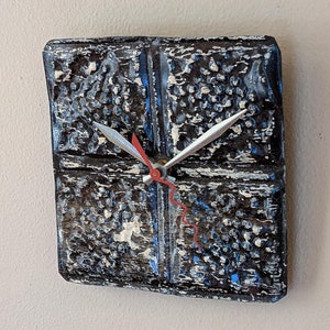 Vintage Ceiling Tin Tile Upcycle Decor Clock. - Etsy