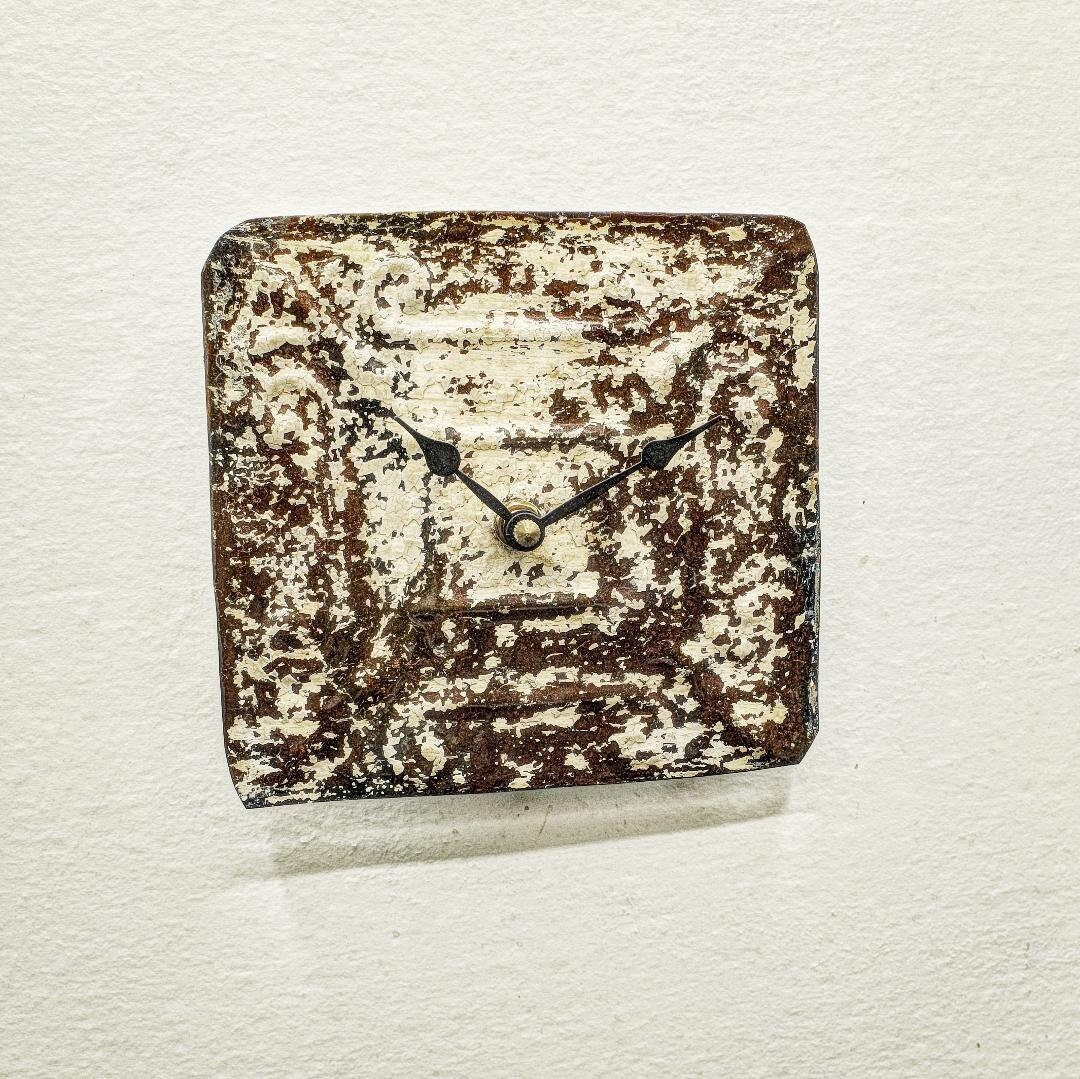 Salvaged Upcycle Ceiling Tin Clock With Over 100 Years of Patina. - Etsy