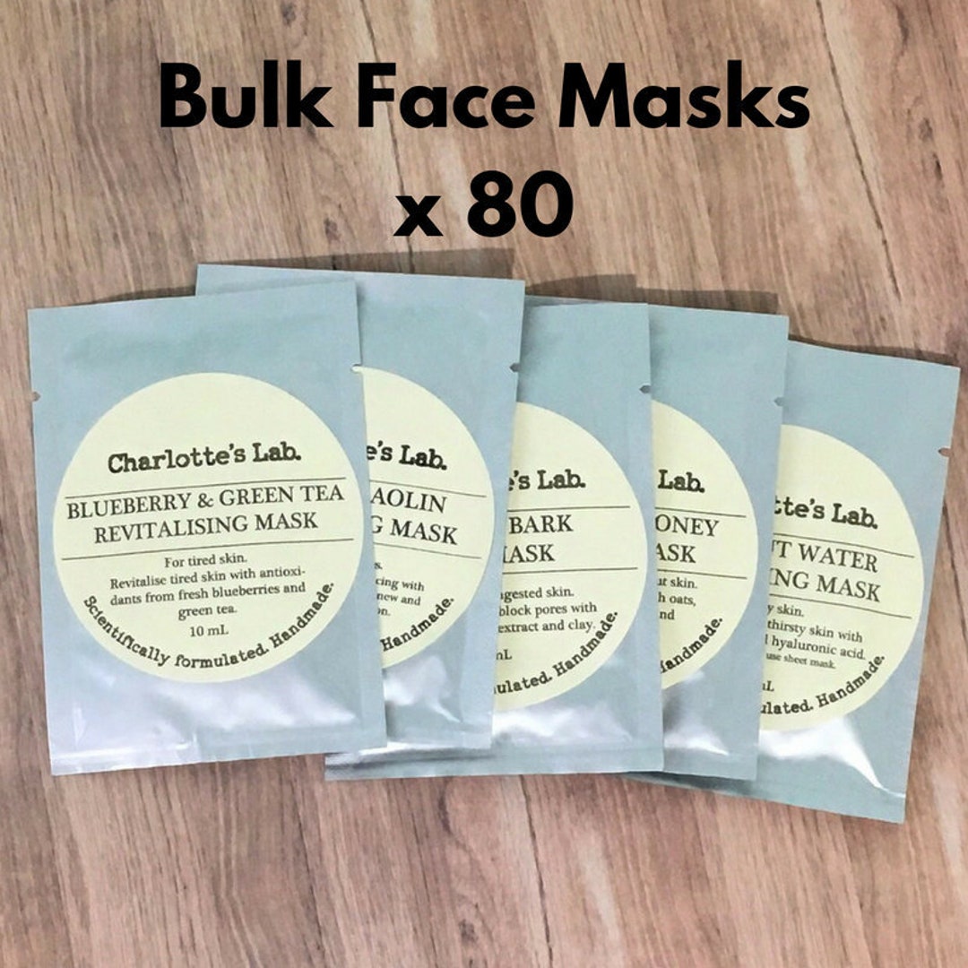 80 Bulk Vegan Face Masks: Natural Skincare Party Favors - Etsy
