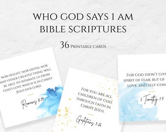 Printable Who God Says I Am Scripture Cards | Printable Scripture Cards ...