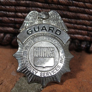 Obsolete Burns Security Guard Badge Silver Tone Metal Vintage Memorabilia Collectible Badge - Etsy
