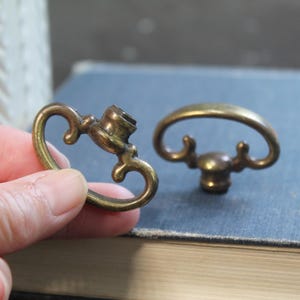 Two 2 Brass fake Key Pull Handles Knobs Vintage Chippendale Style ...