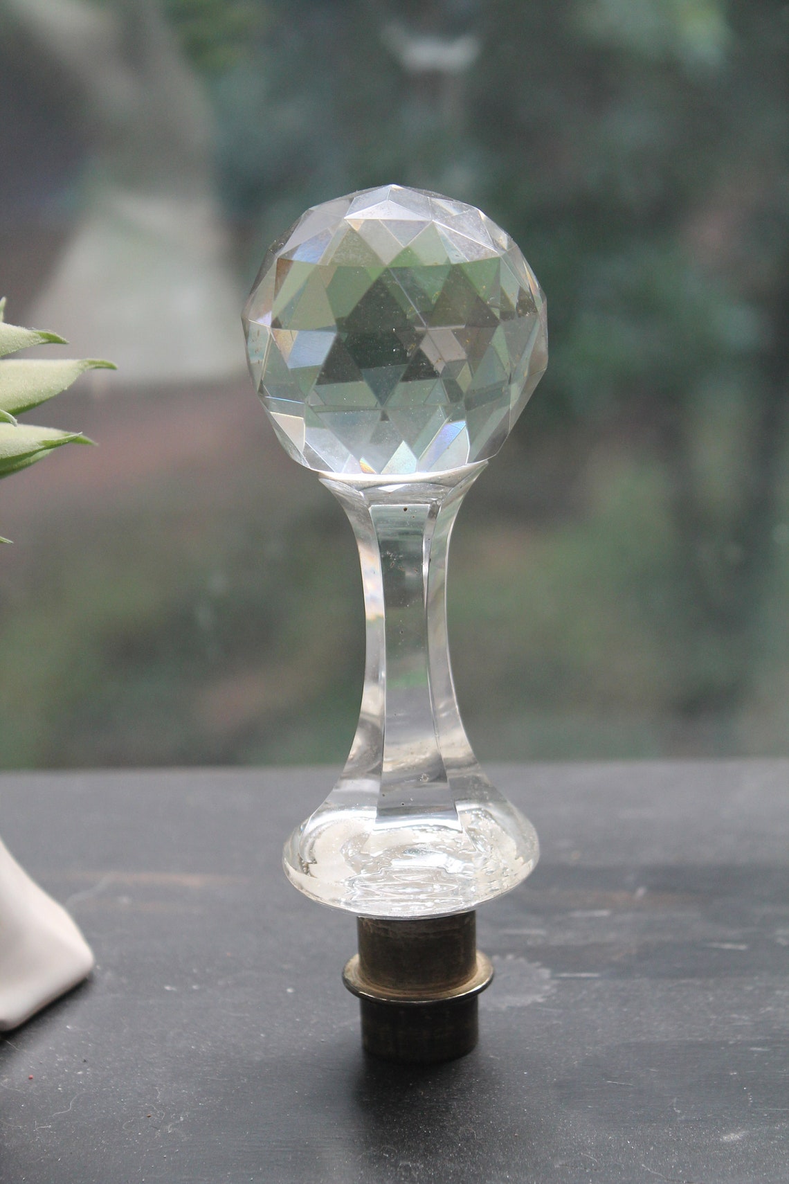 Crystal & Brass Newel Post Finial Stair Ball 'boule D'escalier' C1900 ...