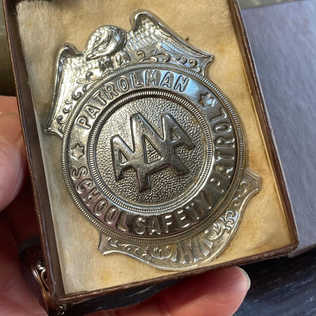 AAA Patrolman Badge School Safety Patrol Circa 1960s Grammes Pin Badge ...